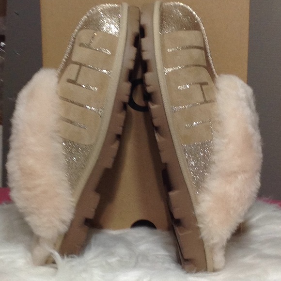 UGG | Shoes | Ugg Coquette Gold Sparkle Slippers | Poshmark